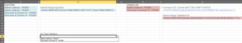 Excel Create Data Validation Unique Items For Dynamic Drop Down List Without New Column Stack