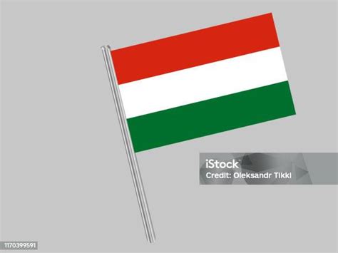 아름다운 국기의 헝가리 깃대입니다 원래 색상과 비율 웹 로고 아이콘 및 배경에 대한 놀라운 디자인 벡터 Gparphic 그림 국가 플래그 설정에서 국기에 대한 스톡 벡터