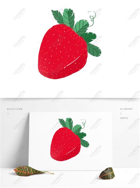 신선한 손으로 그린 딸기 Png 요소 일러스트 Png 및 벡터 이미지 무료 다운로드 Lovepik