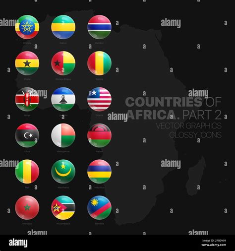 African Countries Flags Stock Vector Images Alamy