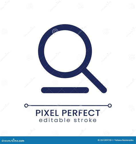 searching tool pixel perfect linear ui icon stock vector illustration