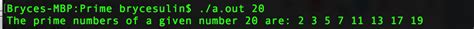 Github Brycesulin Prime C Program That Prints Out Prime Numbers