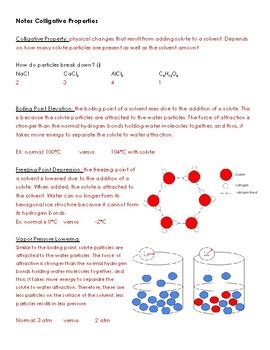 NOTES Colligative Properties Guided Notes With KEY By Engage In Science
