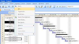 Primavera P3 Microsoft Project MSP Tips Tricks Microsoft Project Format Bars Quickly