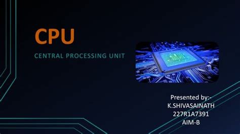 Cpu Central Processing Units Pptx Computing Technology And Computing