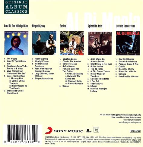 Al Di Meola Original Album Classics 5cd 5500 Lei Rock Shop