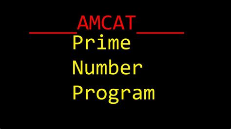 Prime Number Program Amcat Java Classmate Youtube