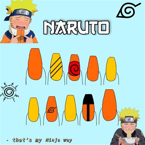 Naruto Дизайнерские ногти Нейл арт Маникюр