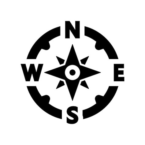 Premium Vector Navigation Compass Icon Black Color
