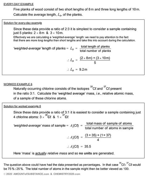 Calculating Relative Atomic Masses From Isotopic Abundances