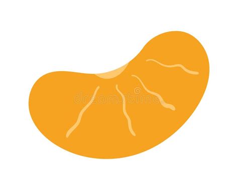 Fruit Slice Mandarin In Cartoon Hand Drawn Simple Style Editable