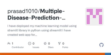 Github Prasad1010multiple Disease Prediction System Using Machine Learning In Python I Have