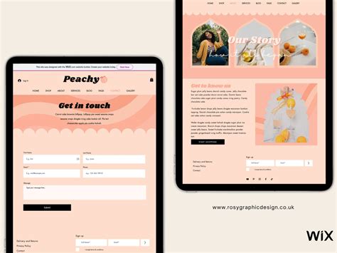 Wix Website Template Themepeach Nude Retro Website Design Etsy