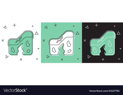 Set Geological Fault Icon Isolated On White Vector Image