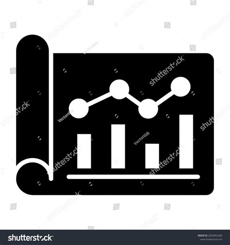 Glyph Design Icon Polyline Chart Stock Vector Royalty Free 2004463406