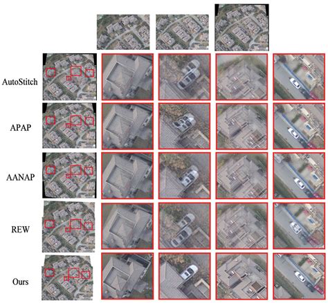 Stitching Results Among Various Popular Methods The First Line Is The