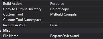Visual Studio How To Correctly Reference External Xaml Styles In A WPF Application Stack