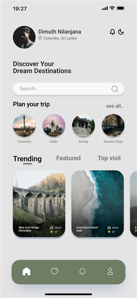 travel app ui design on behance