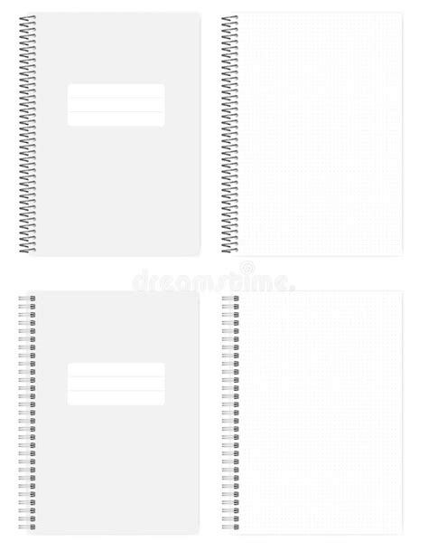 A4 Wire And Spiral Spring Bound Dot Grid Notebook Template Stock Vector Illustration Of Metal