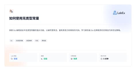 如何使用无类型常量 Labex