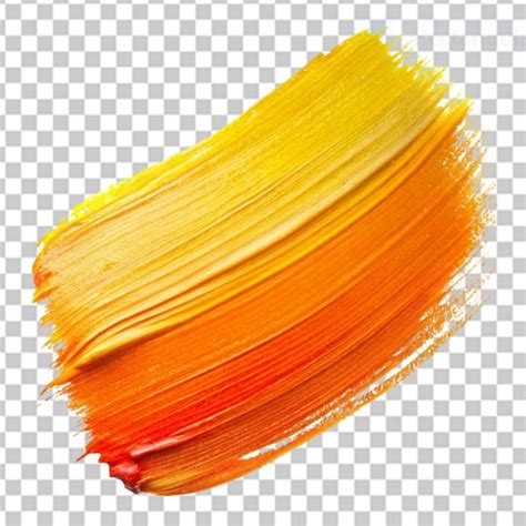 투명한 배경에 노란색 브러시 스트로크 프리미엄 Ai 생성 Psd