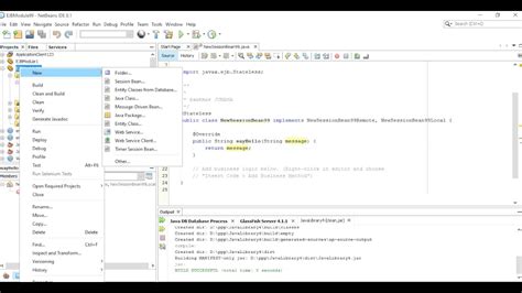 How To Create Stateless Session Bean In Netbeans 81 Along With Displaying Hello World As Output