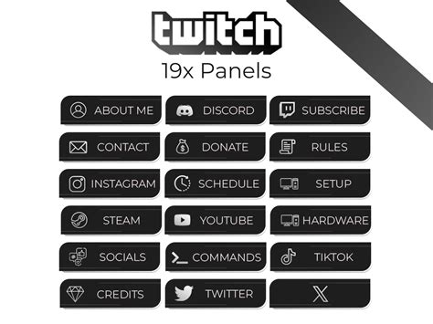 19x Minimalistic White Twitch Panels Etsy