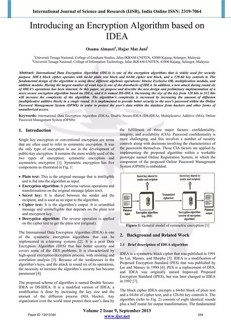 Introducing An Encryption Algorithm Based On Idea Pdf Home Appliances Home And Garden