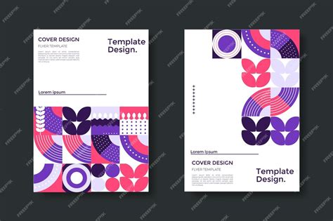 추상적 인 기하학적 모양 패턴 Bauhaus 최소한의 예술 디자인 배경 현대 원형 삼각형 및 사각형 Bauhaus 패턴 배경 포스터 및 유행을 커버 무료 벡터