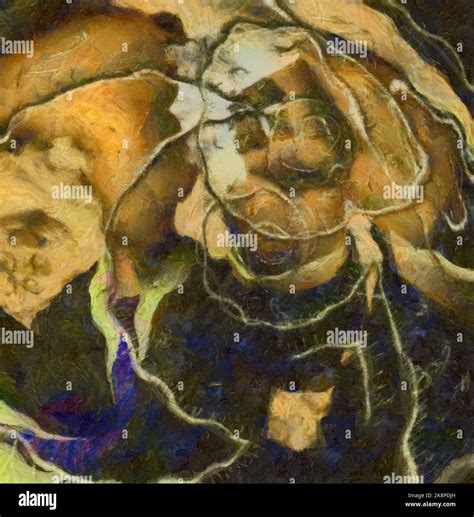Surreal Oil Painting Man In Suit Controls Time By His Hand 3D