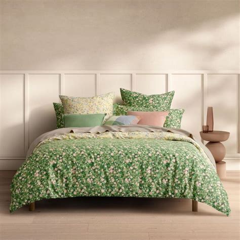 Sheridan Inez Snow Pea Cotton Quilt Cover Set Green