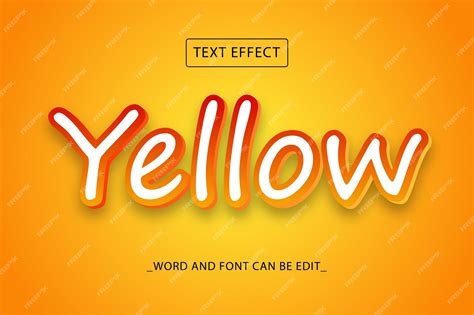 Premium Vector Editable Yellow Text Effect