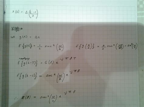 frequency spectrum fourier transform of triangle function x t