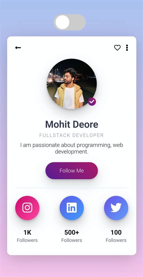 mohit deore on linkedin made a profile card link n 510qv
