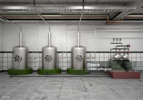 증 류 선박 및 장비 스테인리스 기계에 대 한 구내 3 차원 일러스트 레이 션 3차원 형태에 대한 스톡 사진 및 기타 이미지 3차원 형태 건축물 공기조화 Istock