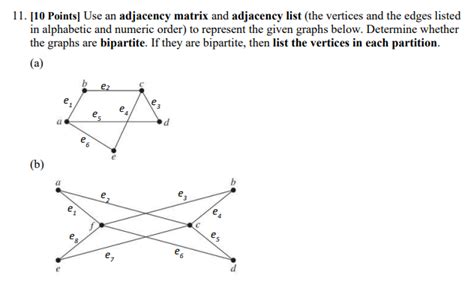 Solved Points Use An Adjacency Matrix And Adjacency Chegg Com