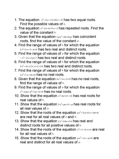 Analysis Of Quadratic Equations And Inequalities Determining Ranges Of