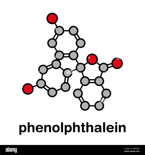 Phenolphthalein Indicator Molecule Used In Acid Base Titrations And As Laxative Stylized