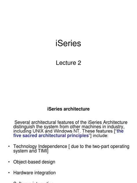 As400 Architecture Basics Pdf Ibm System I Operating System