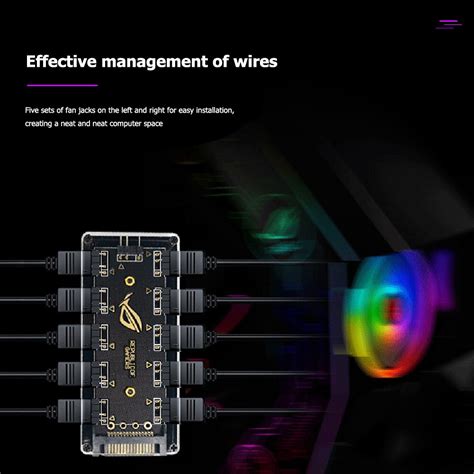 10 Ports Rgb Fan Hub Pc Desktop Sata Power 5v 3pin Grandado