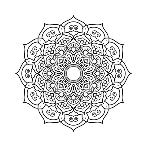 만다라 장식 라운드 세트 프리미엄 벡터