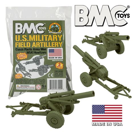 Bmc Marx Recast Battleground Howitzers Od Green Plastic Army Men Field
