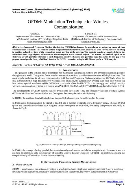 Pdf Ofdm Modulation Technique For Wireless Communication Dokumen Tips