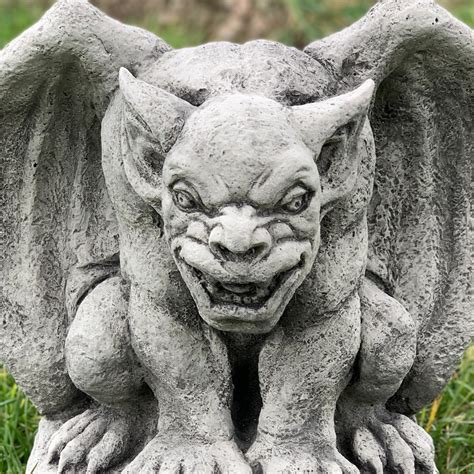 Medieval Demon Statue Concrete Guardian Gargoyle Sculpture Monster