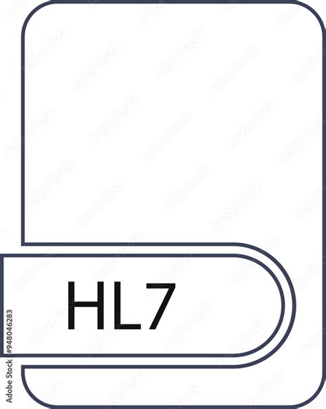 Hl7 File Format Icon Black Outline And Light Color Stock Vector Adobe Stock