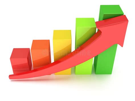 Colored Bar Graph With Red Arrow Stock Illustration Illustration Of