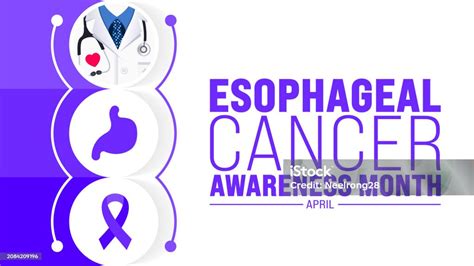 4월은 식도암 인식의 달 배경 템플릿입니다 휴일 컨셉 배경 배너 플래카드 카드 및 텍스트 비문과 표준 색상이 있는 포스터 디자인 템플릿에 사용합니다 벡터 기민에 대한 스톡