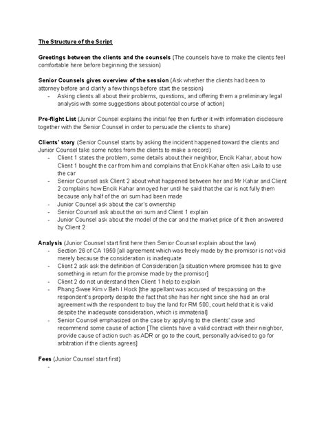 Client Counselling Scripts Structure The Structure Of The Script Greetings Between The