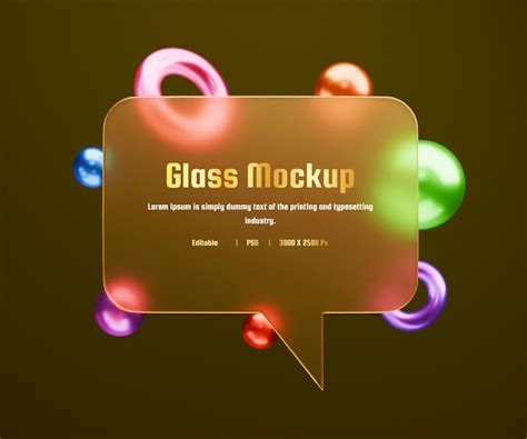 Premium Psd 3d Quotes Box Mockup With Glass Morphism Effect Or Quotes