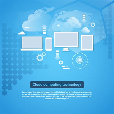 Premium Vector Cloud Computing Technology Template Web Banner With Copy Space